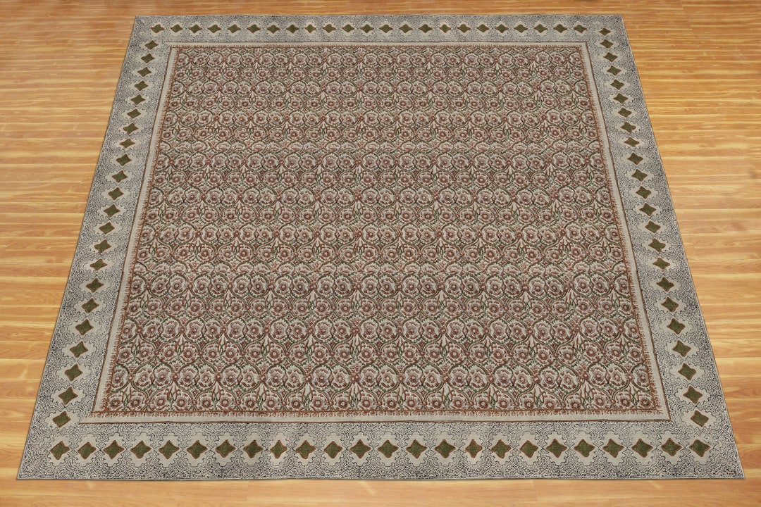 Blue Gray Kitchen Square Cotton Area Rug Custom Home Decor Mat Living ...