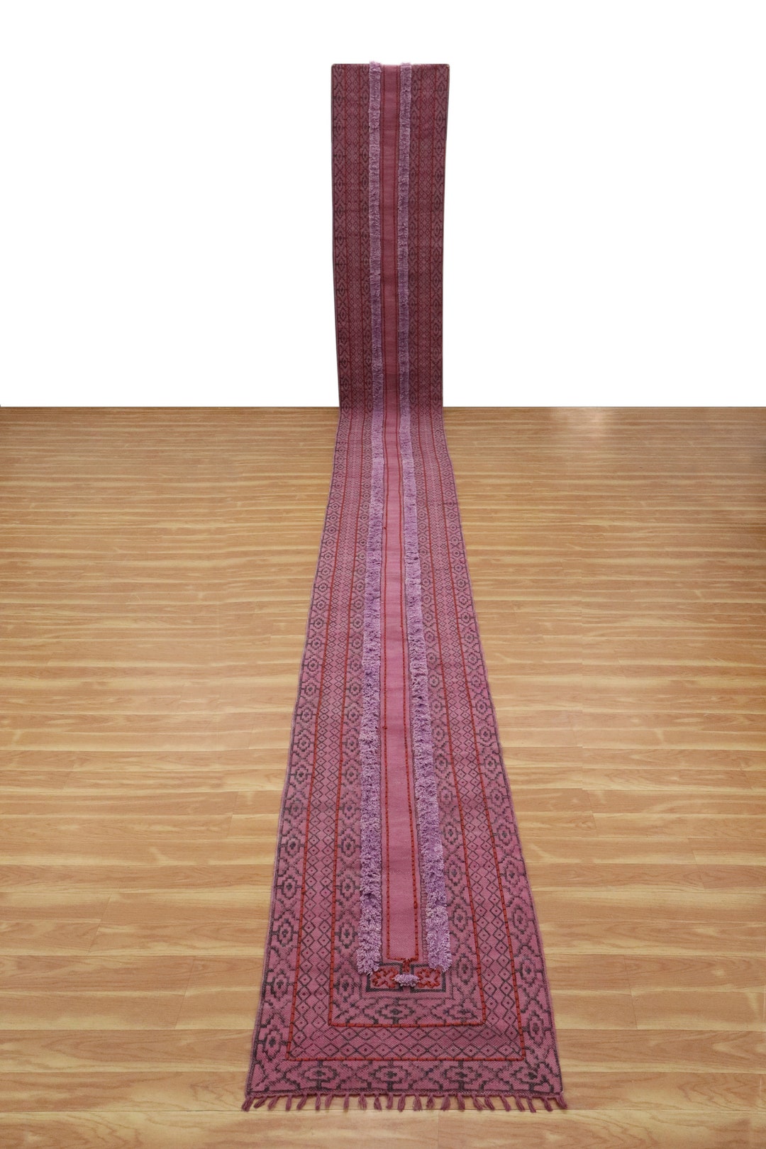 Extra Large Stair Runner Purple Runner Hand-block Printed Cotton Rug ...