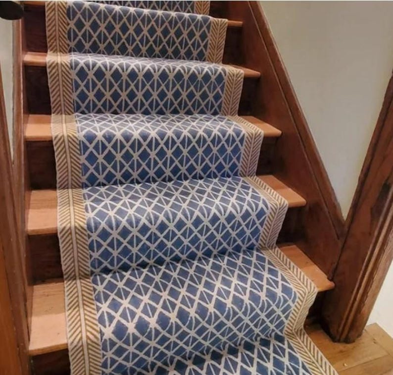 Large Stair Runner Rug Hand Block Printed Cotton Rug Hallway Runner Rug ...