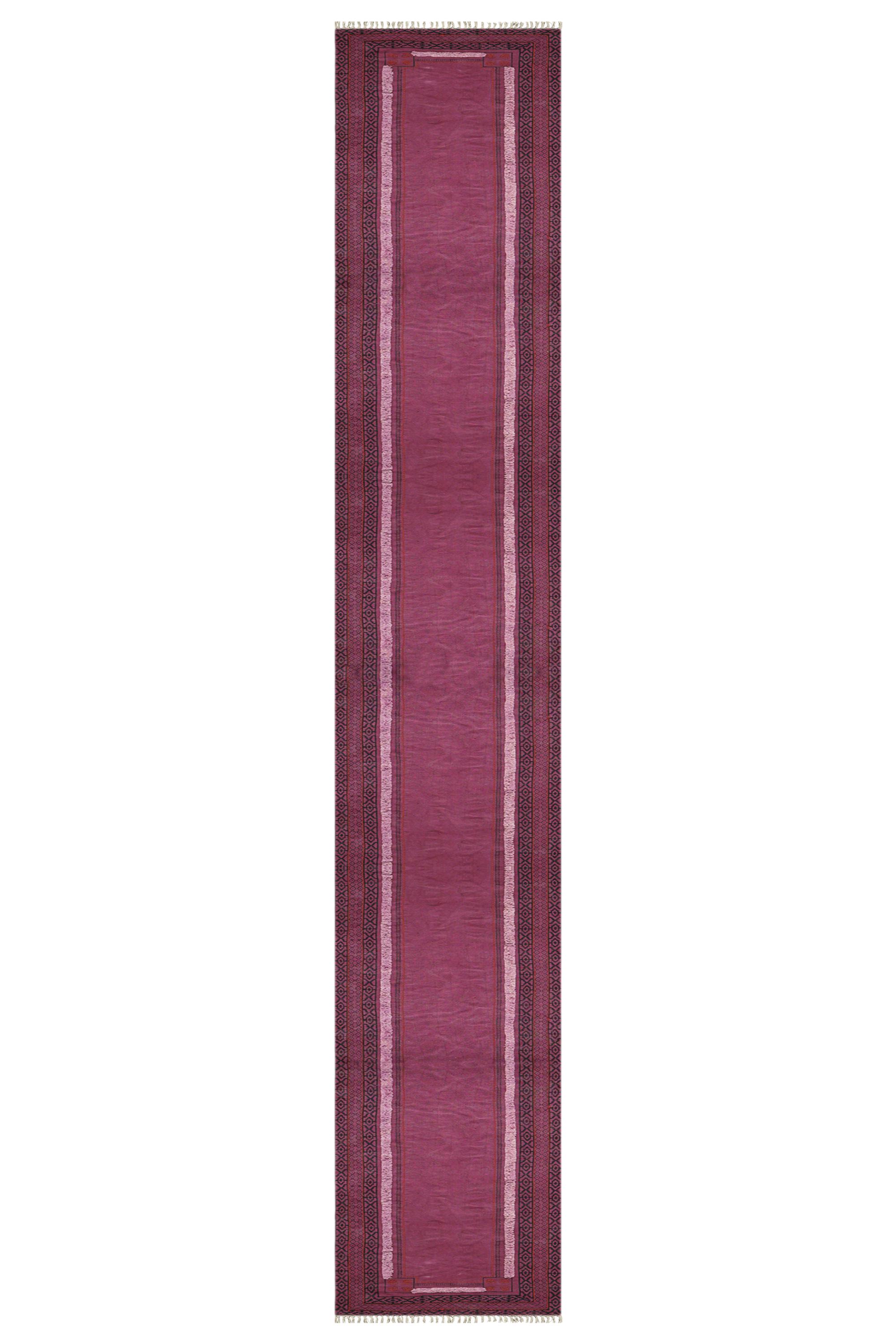 Purple Cotton Hallway Runner Rug, Handwoven Boho Area Rug - Etsy