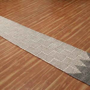 Beige and Black Hallway Stair Runner Handwoven Cotton Rug Custom Area ...