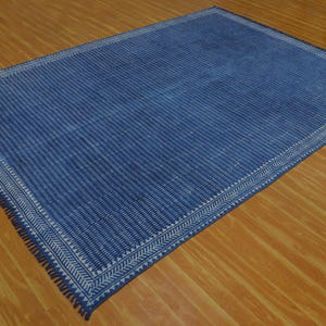 Handmade Indigo Dabu Printed Cotton Rug - Indian Hallway Runner - Etsy