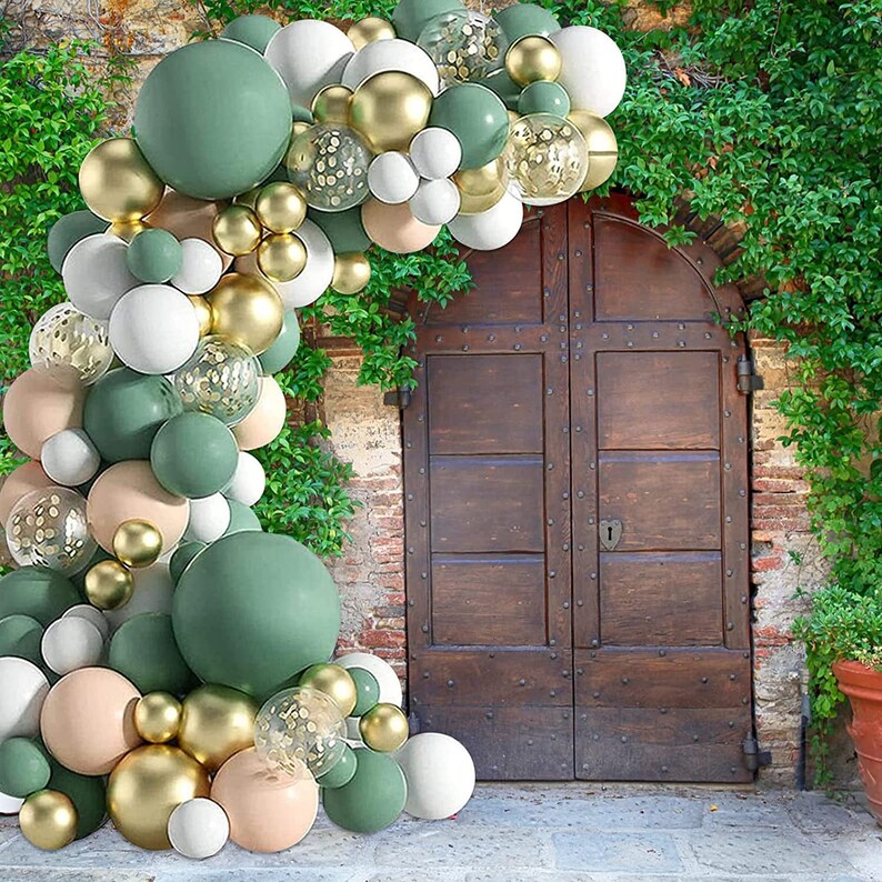 Sage Green Balloons Arch Garland Kitgreen Balloons Party - Etsy