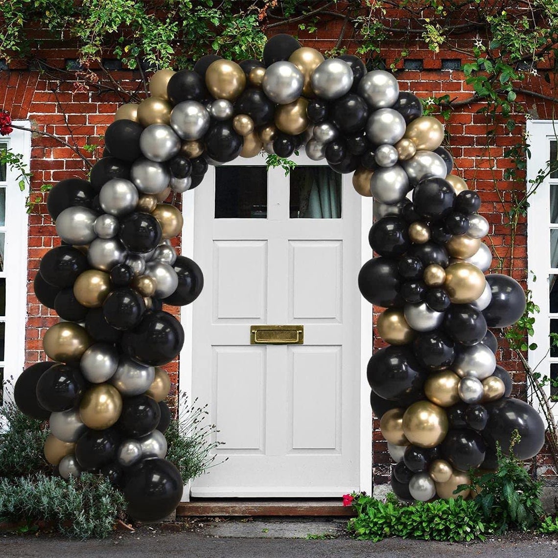 111PCS Black Gold and Silver Balloon Garland Arch Kit Metallic - Etsy