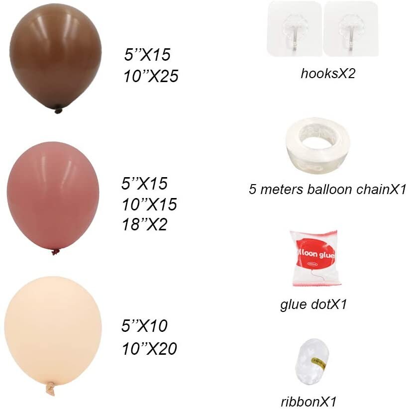 Retro Coffee Pink Apricot Balloon Arch Garland Kit-102pcs 4 | Etsy