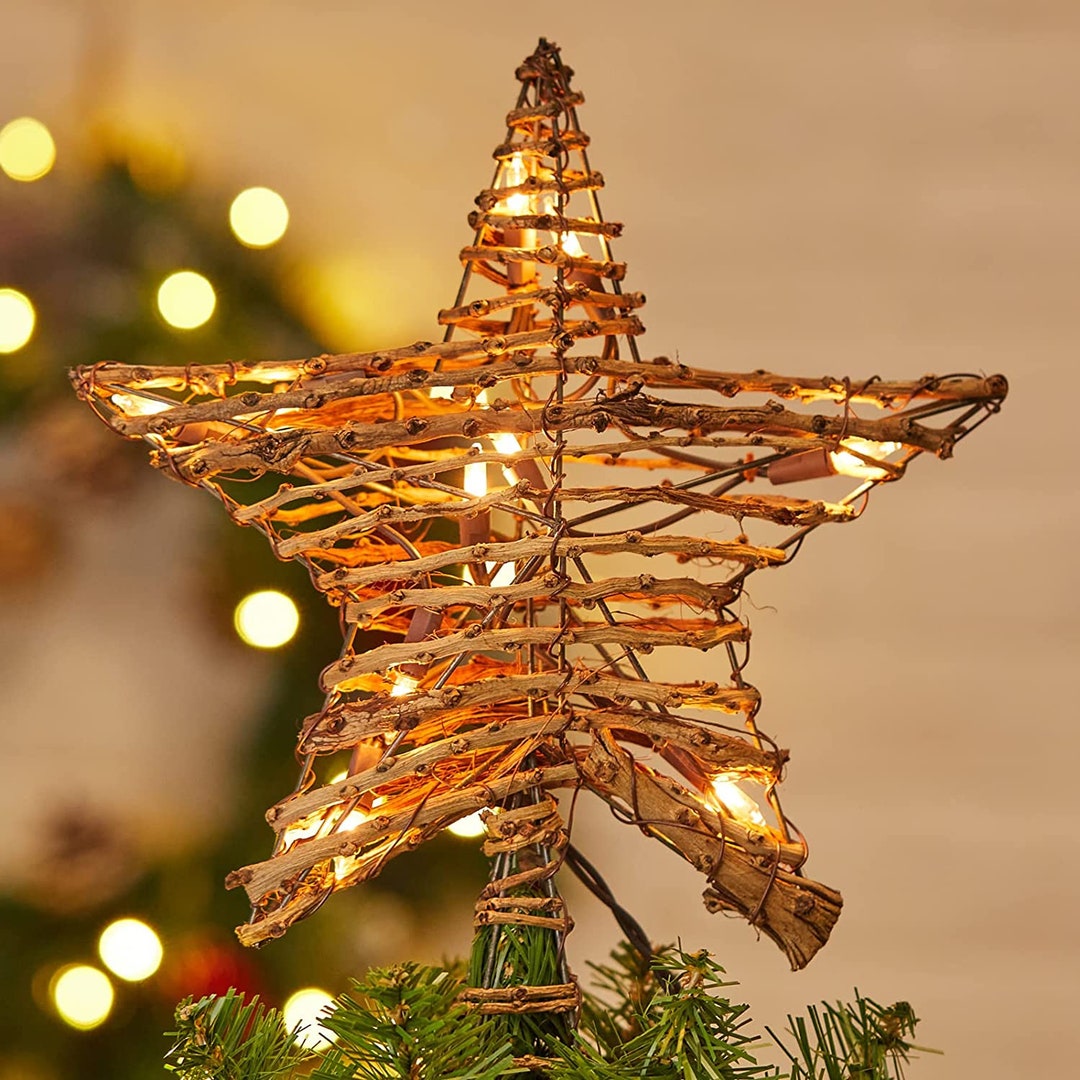 Christmas Star Tree Topper12 Rattan 3D Star Tree - Etsy