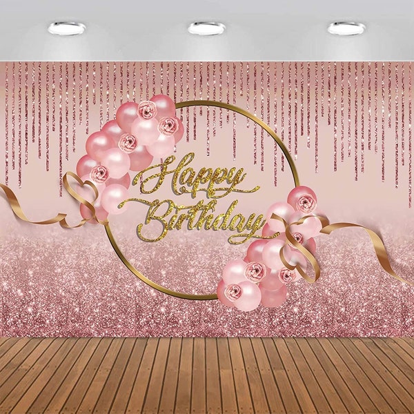 Gold Happy Birthday Backdrop - Etsy