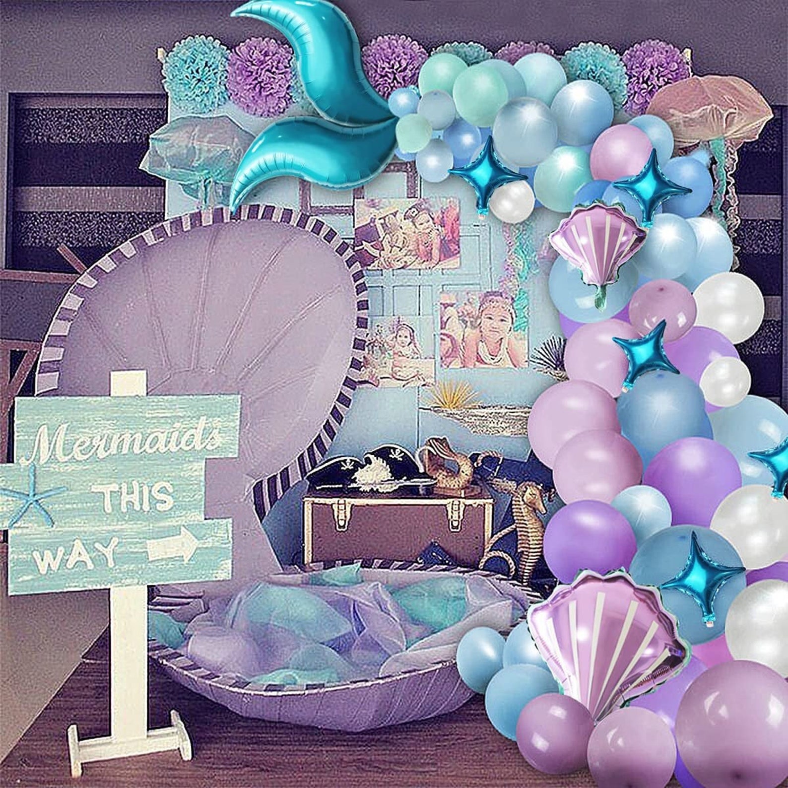 Party 87pcs Mermaid Tail Balloon Garland Little Mermaid Ballon - Etsy