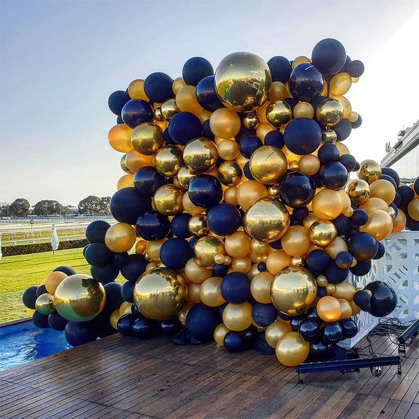 Metallic Navy Blue Balloons - Etsy