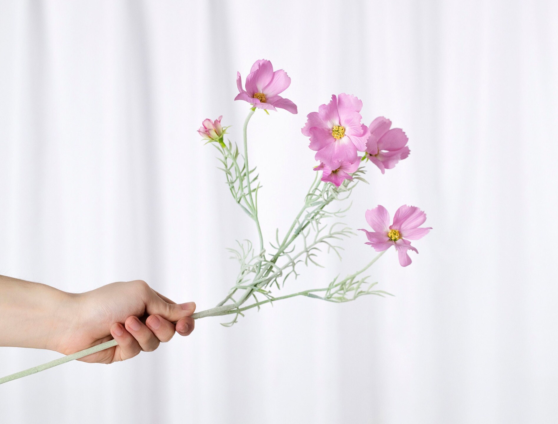 24'' Artificial Cosmos Flowers, Realistic Faux Flower, Silk Cosmos Stem ...