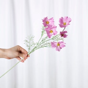 24'' Artificial Cosmos Flowers, Realistic Faux Flower, Silk Cosmos Stem ...