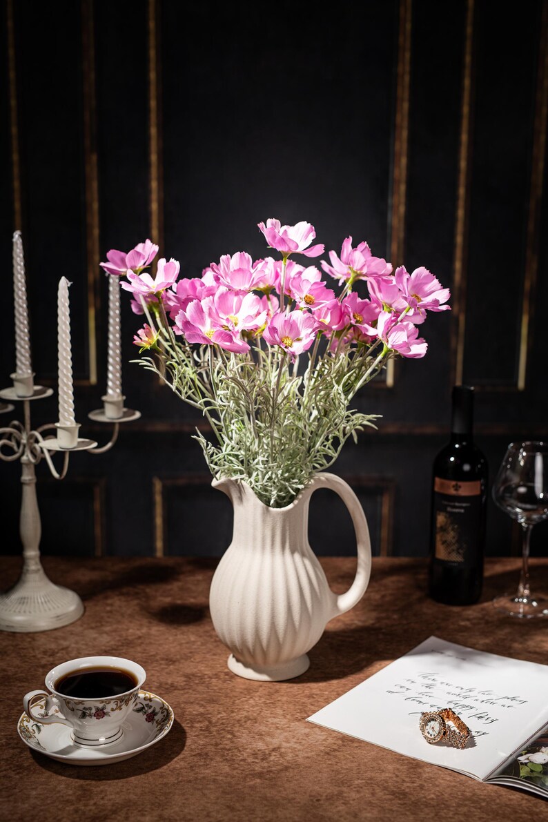 24'' Artificial Cosmos Flowers, Realistic Faux Flower, Silk Cosmos Stem ...