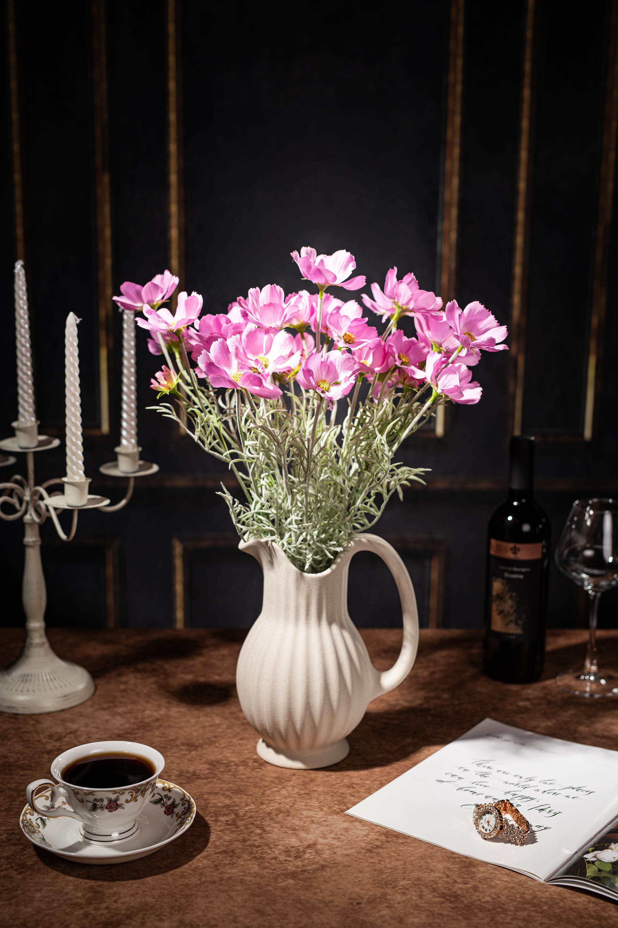 24'' Artificial Cosmos Flowers, Realistic Faux Flower, Silk Cosmos Stem ...