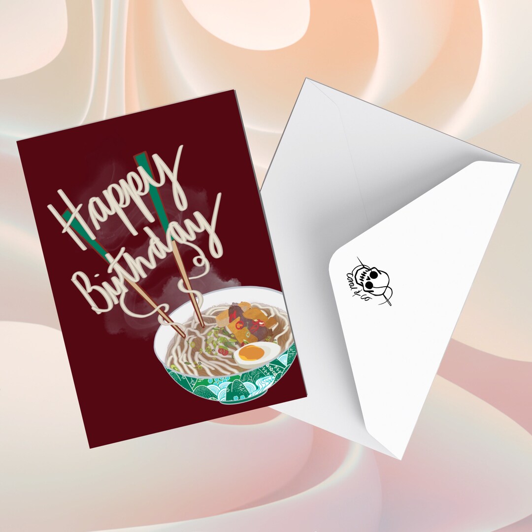Happy Birthday Ramen Handmade Card - Etsy