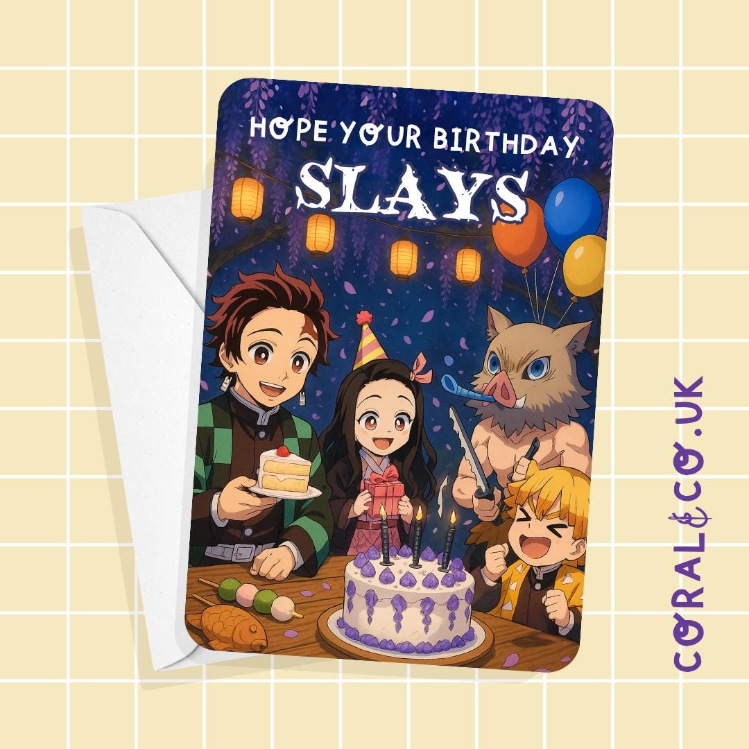 Demon Slayer Birthday Card | Anime | Hope Your Birthday Slays | Tanjiro ...