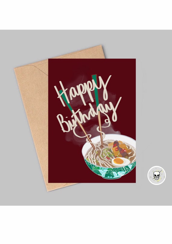 Happy Birthday Ramen Handmade Card - Etsy