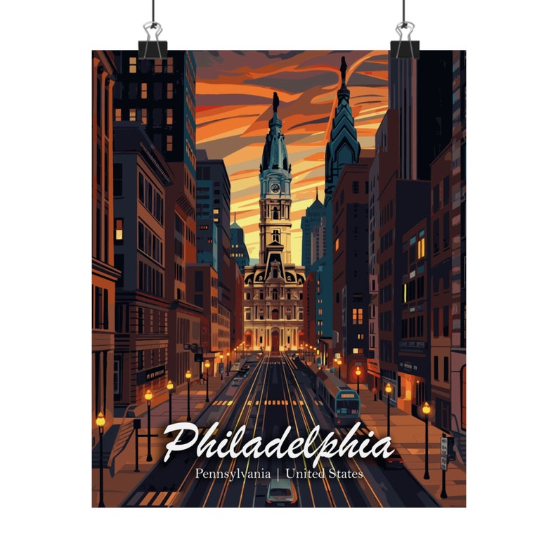 Philadelphia Poster, Travel Poster, Modern, Poster, Wall Art, East ...