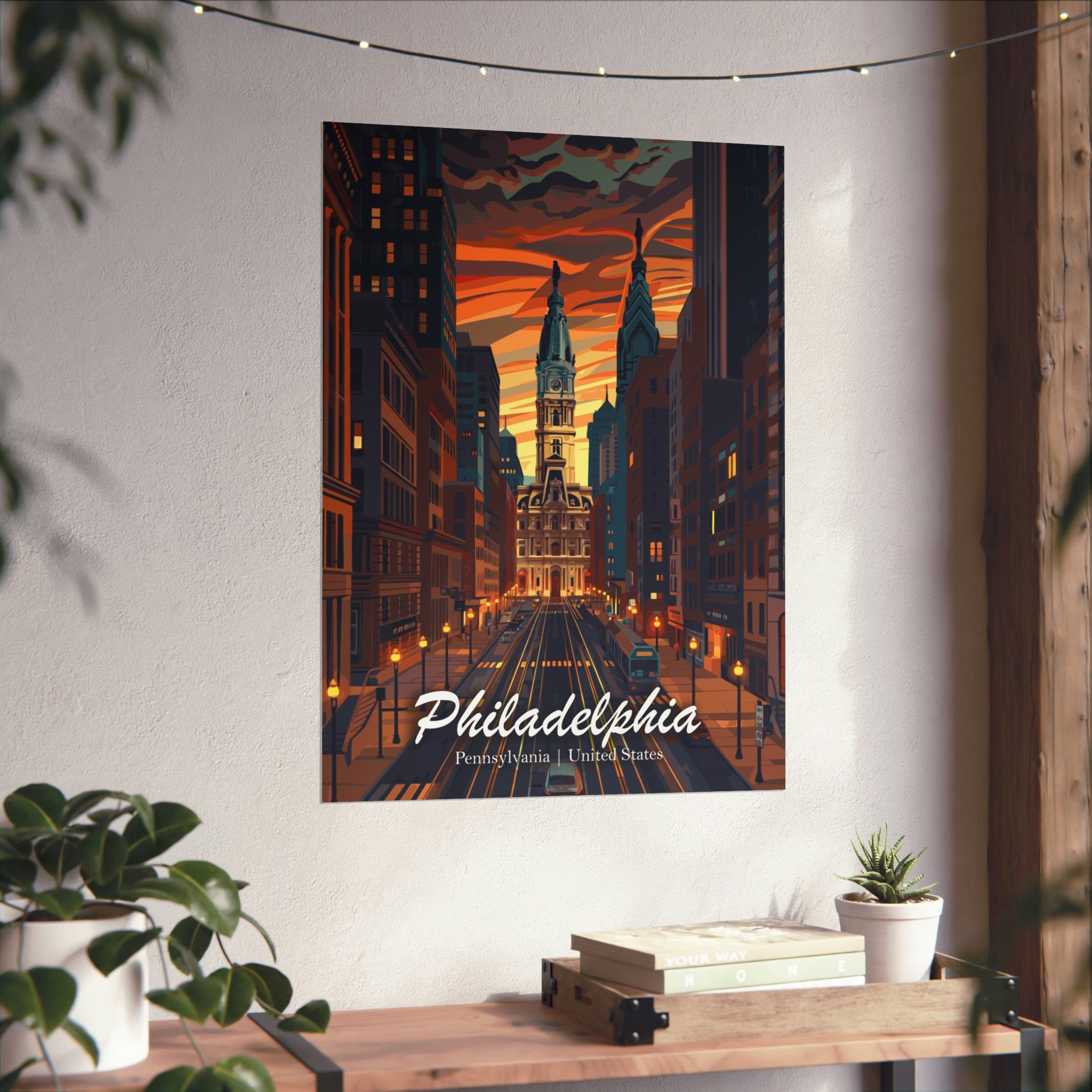 Philadelphia Poster, Travel Poster, Modern, Poster, Wall Art, East ...