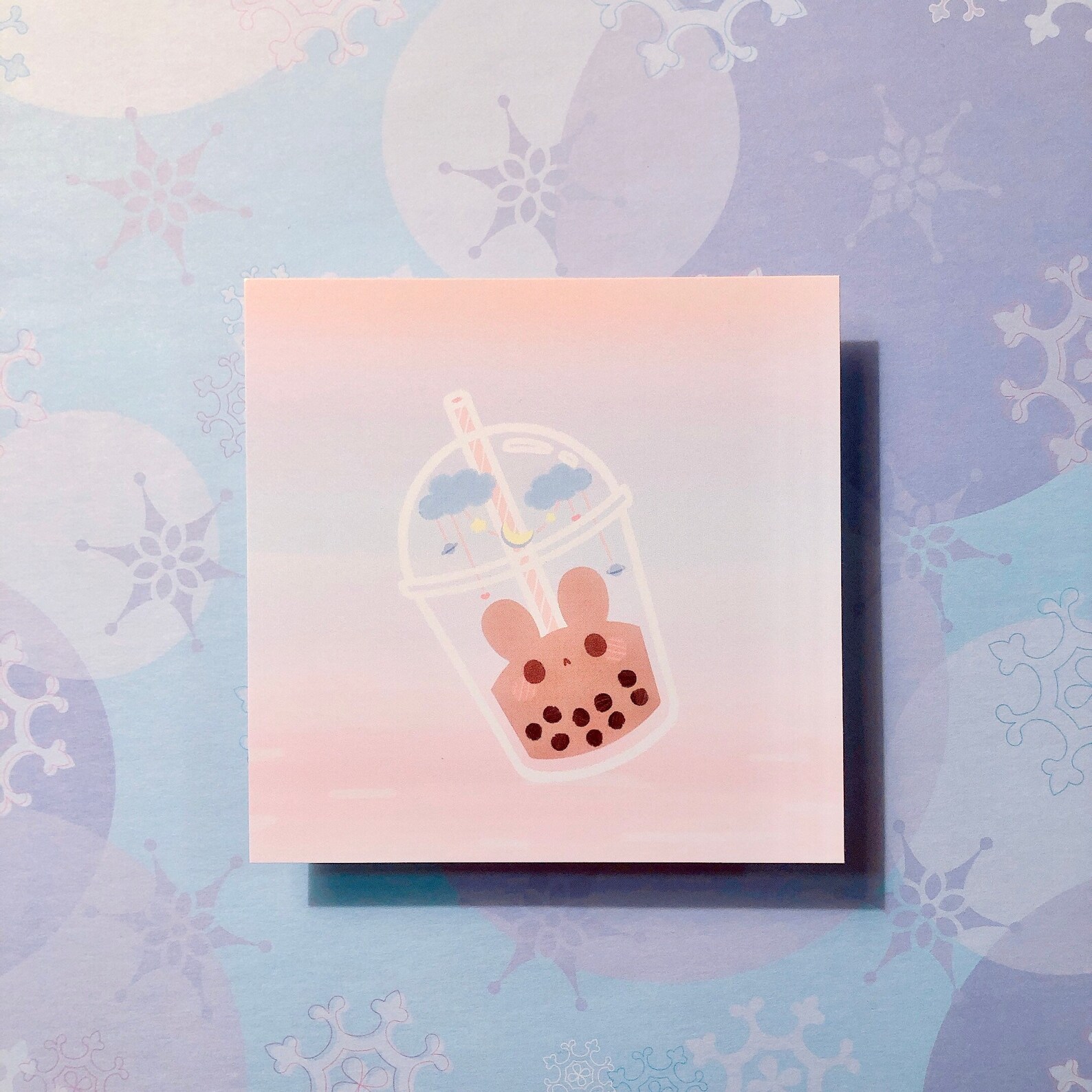 Bubble Tea Boba Bunny Dreamy Art Print 4.2x4.2 - Etsy