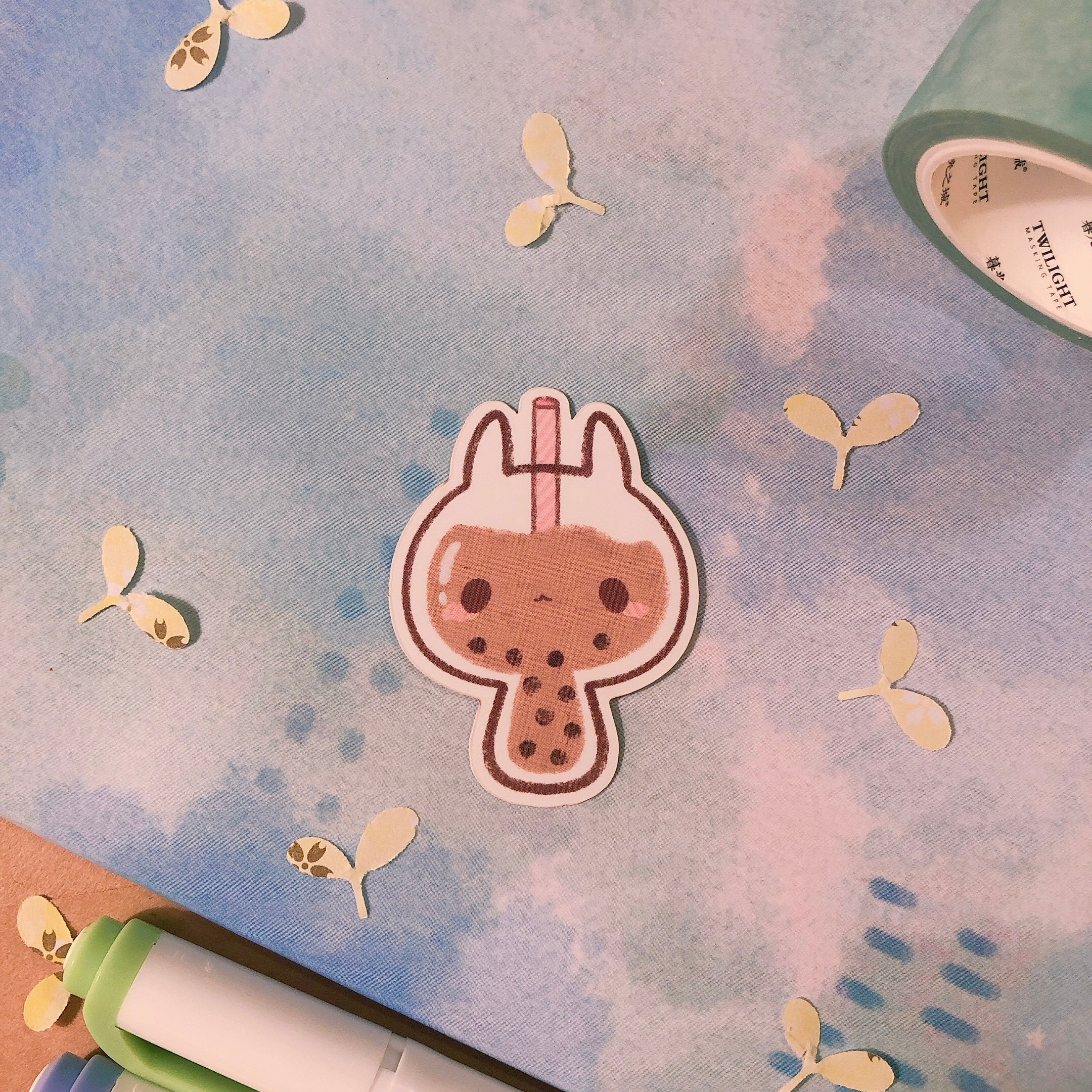 Bunny Shaped Food Matte Stickers bubble Tea Onigiri - Etsy