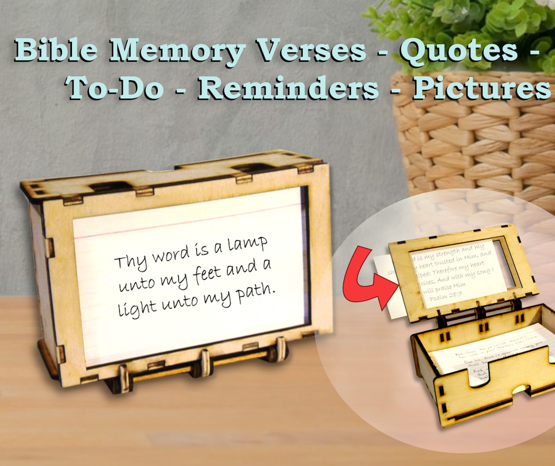 Index Card Display Box Bible Verse Memorization, Quotes, Reminders - Etsy