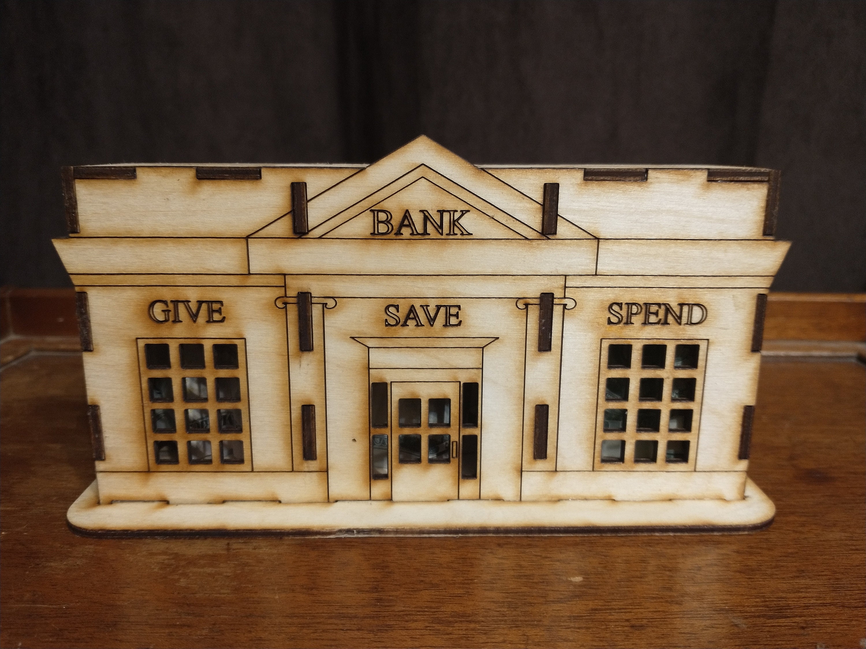 Give - Save - Spend Bank | Teach Kids to Budget! | SVG Laser Cut File ...