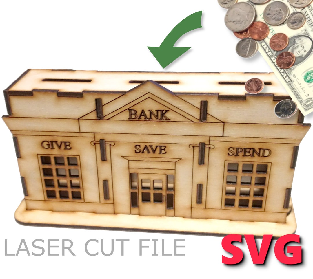Give - Save - Spend Bank | Teach Kids to Budget! | SVG Laser Cut File ...