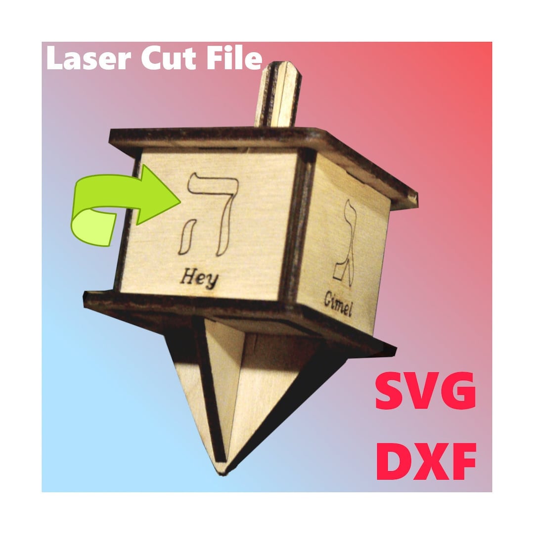 Spinning Dreidel SVG DXF: Laser Cut File for Hanukkah (3mm) - Etsy