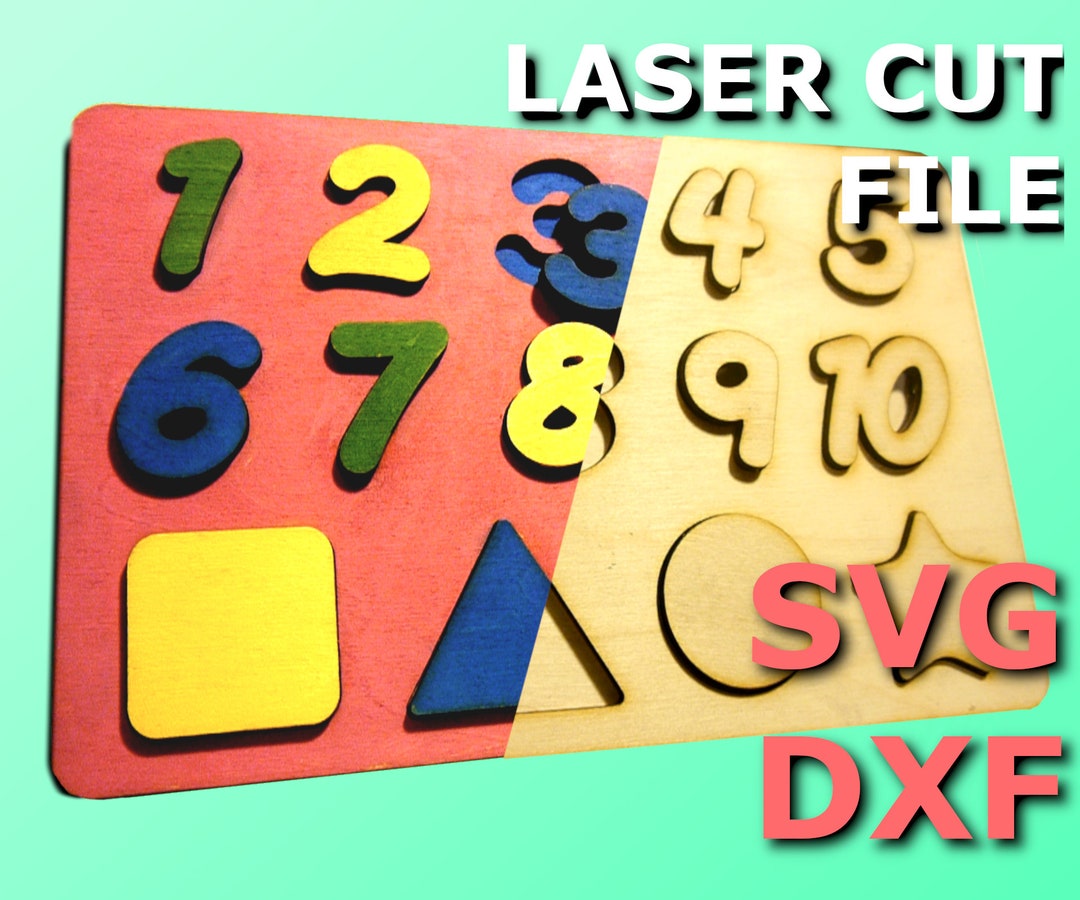 Number & Shapes Puzzle (laser Cut File) | Fun Gift / Craft - Etsy
