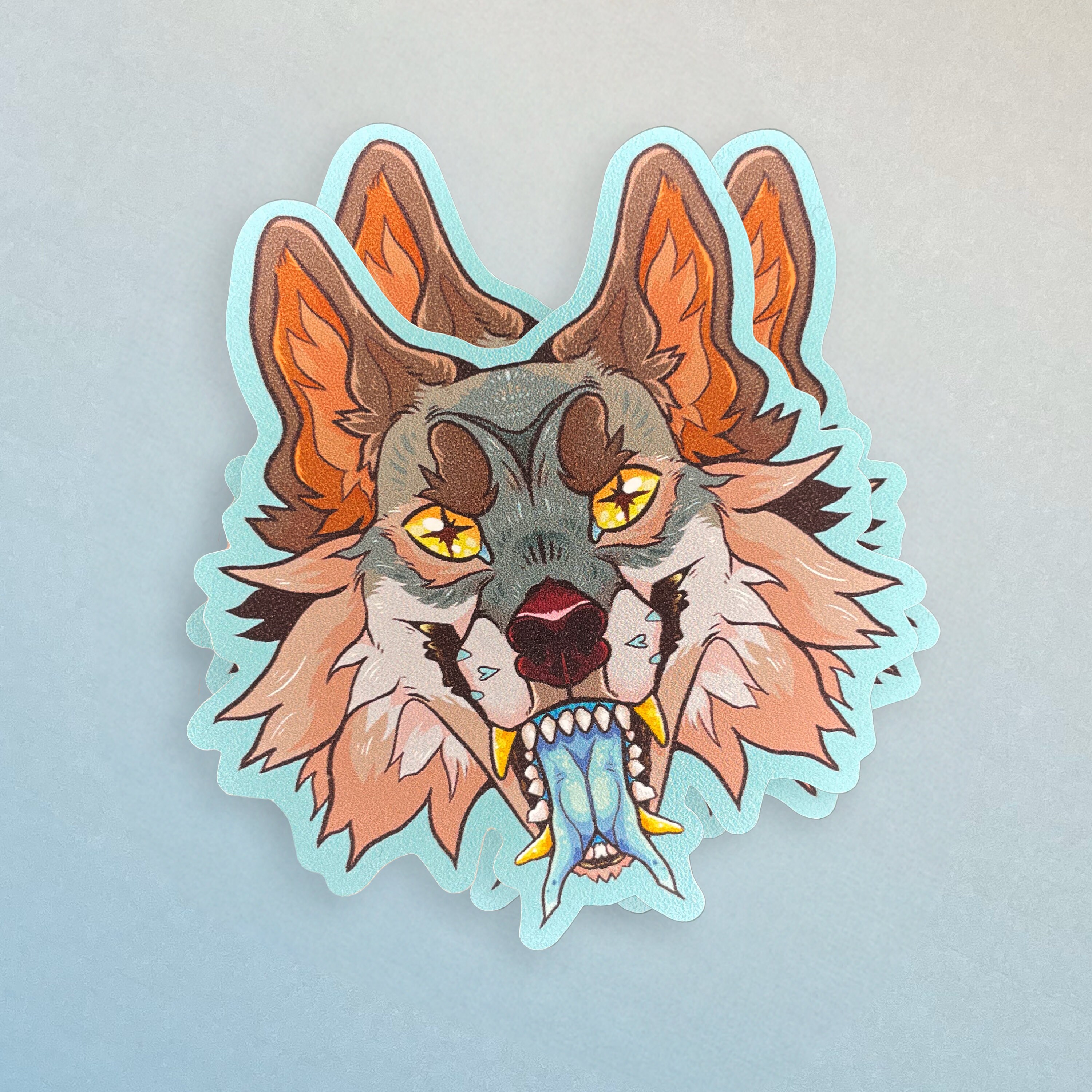 Wolf Hybrid Sticker Canine Wolf Animals Furry Fursona Edgy - Etsy