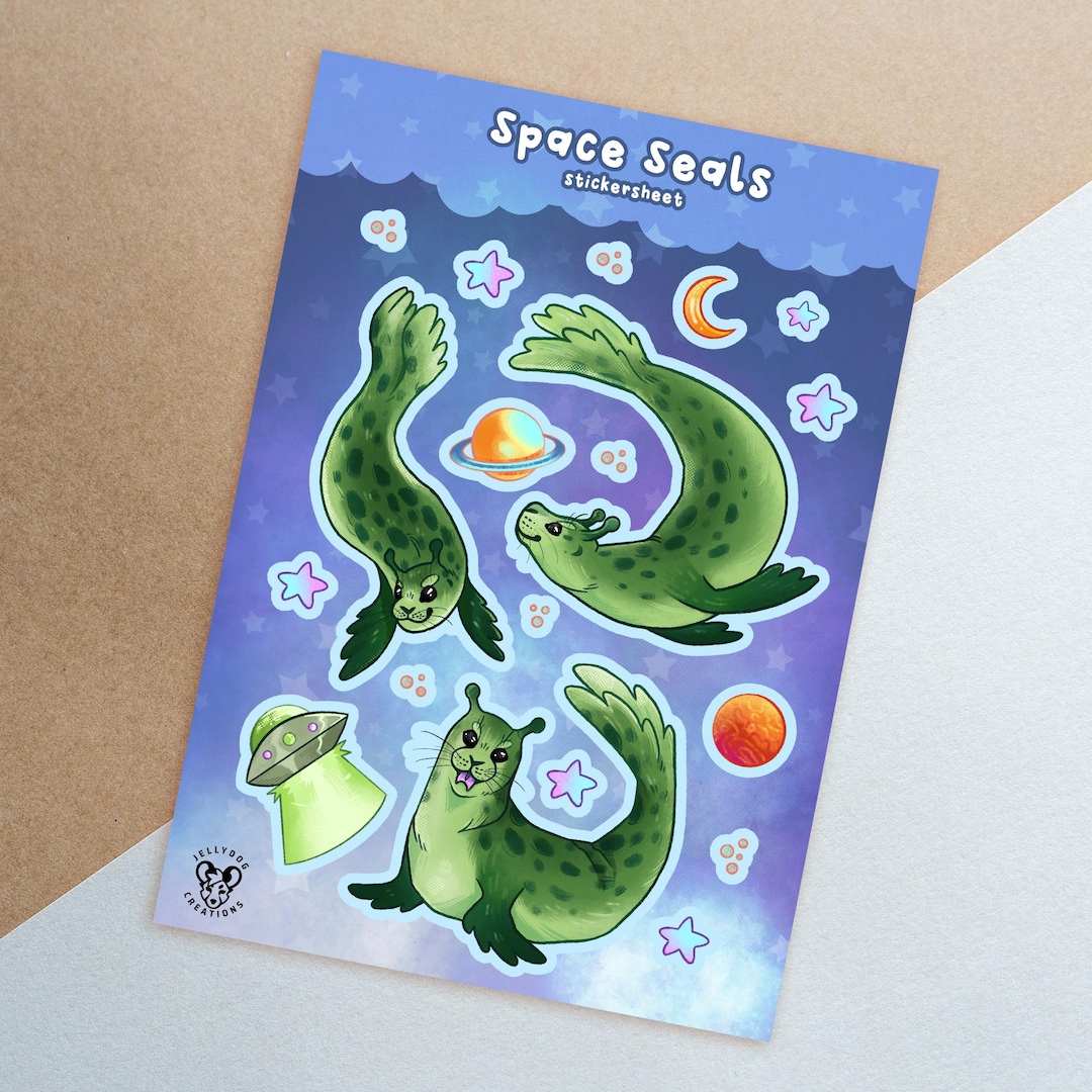 Space Seals Stickersheet | Sea Puppy - Furry - Fursona - Animal Sticker ...