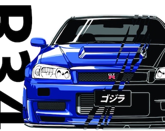 Skyline R34 Svg - Etsy Australia