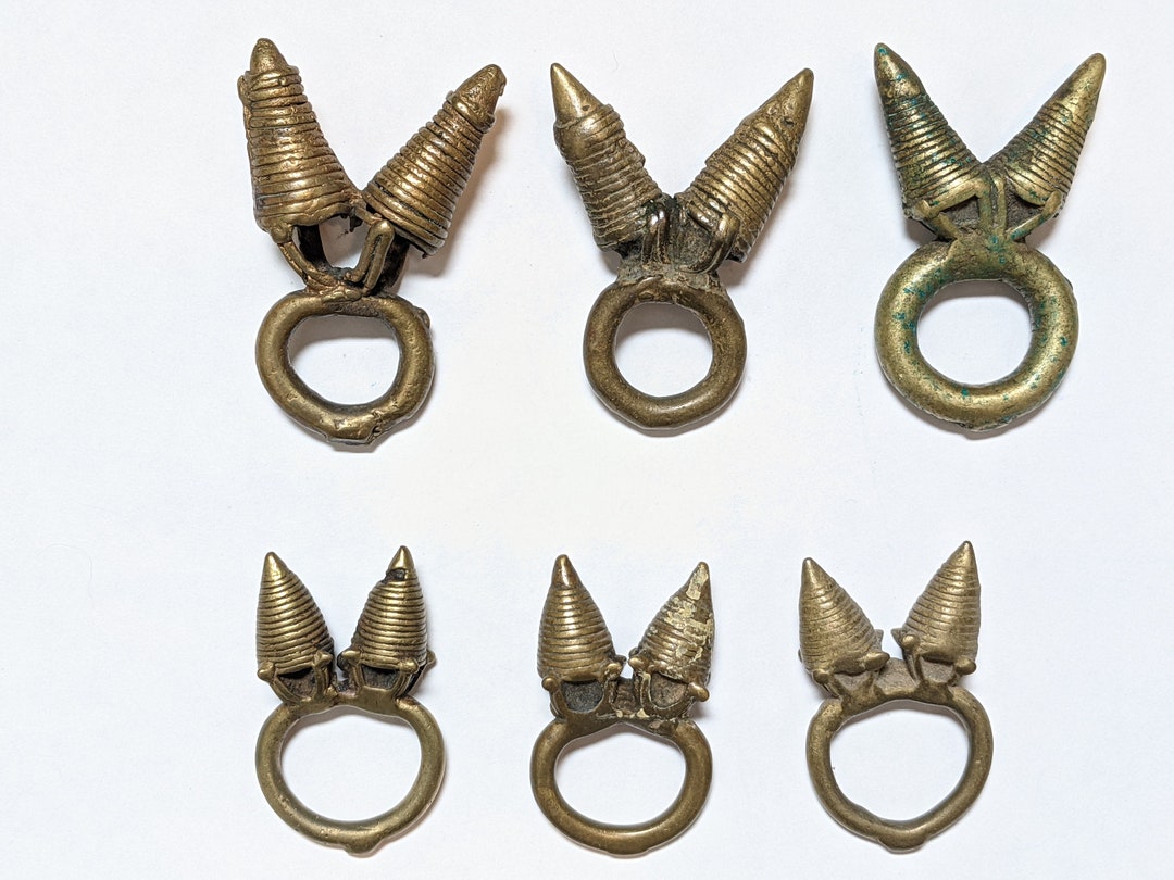 ONE Antique African Bronze Ring, Twin Towers Style, Dogon Tribe Mali ...