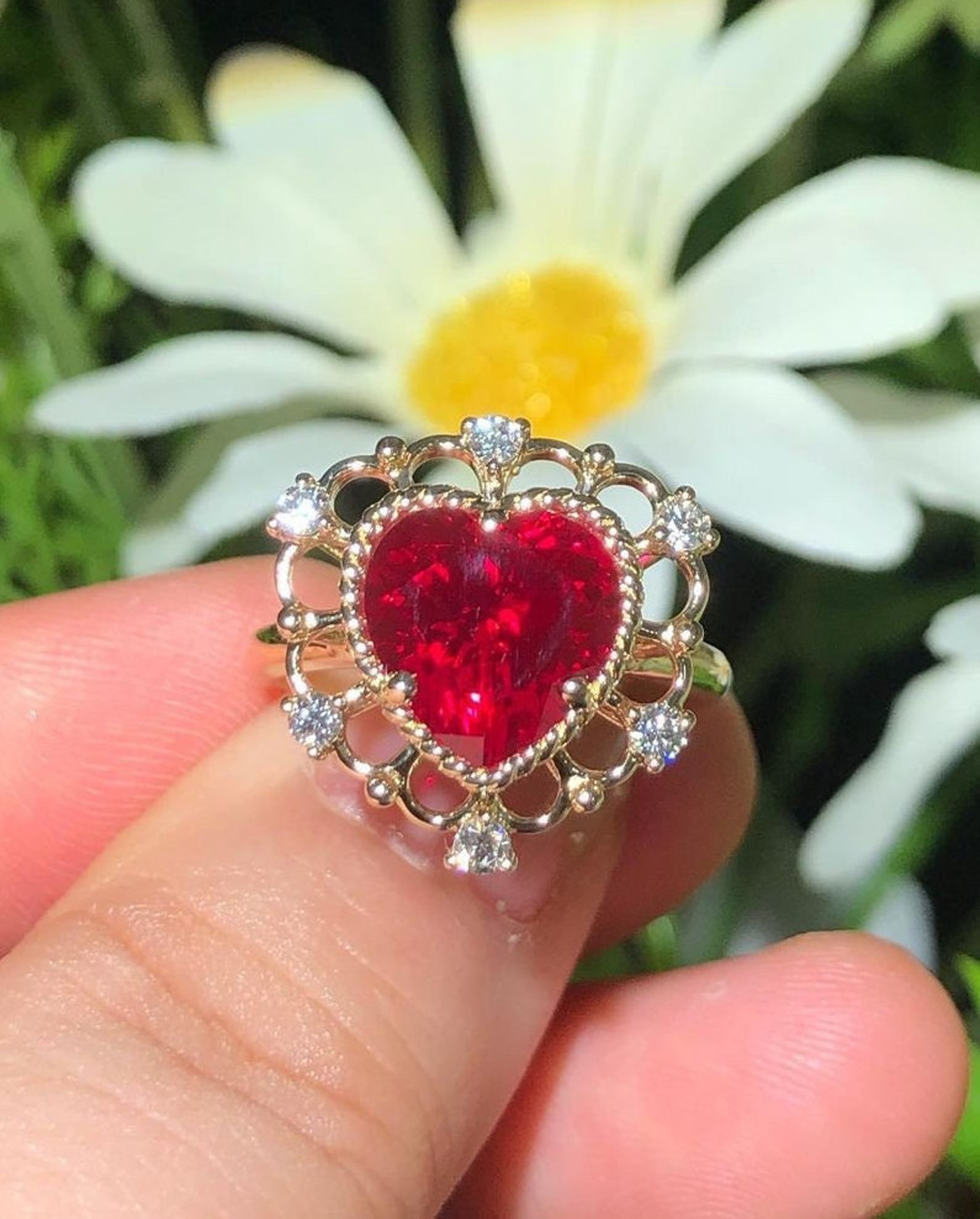 Red Spinel Ring for Her Vintage Spinel Ring Spinel Cocktail - Etsy