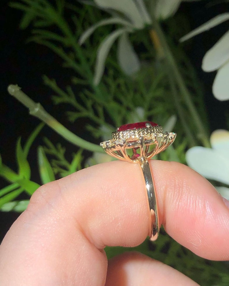 Red Spinel Ring for Her Vintage Spinel Ring Spinel Cocktail - Etsy