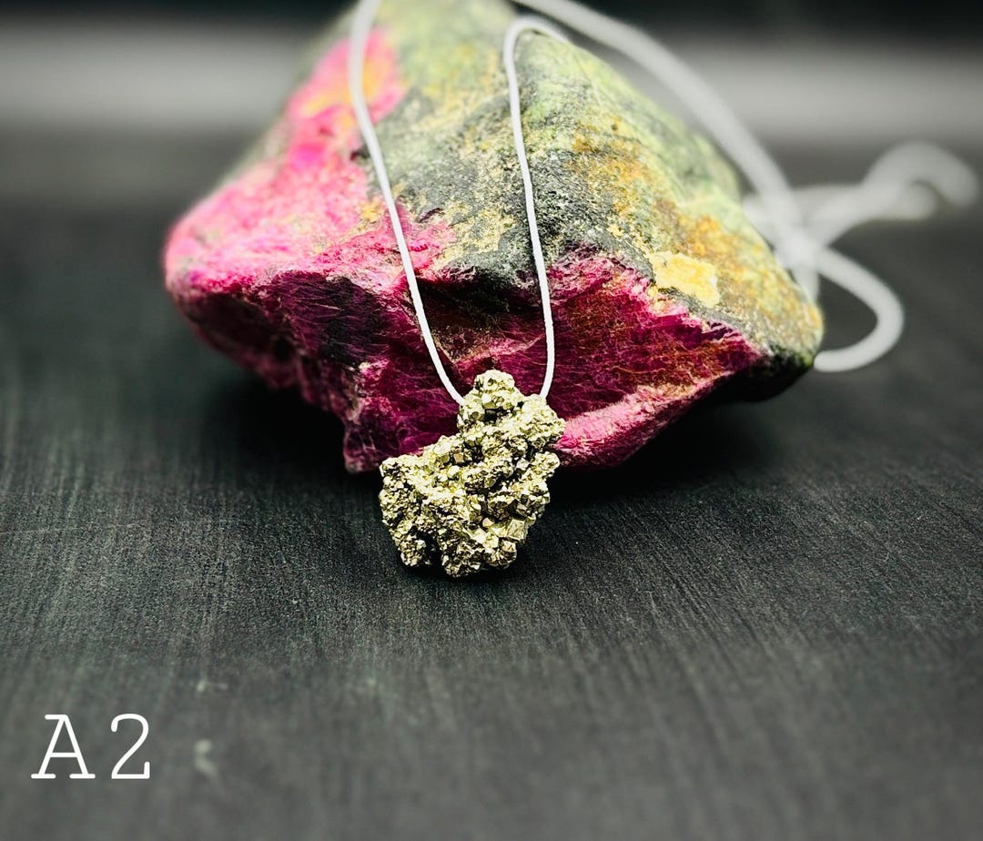 Raw Pyrite Pendant Necklace | Fool's Gold Crystal, Abundance Jewelry - Etsy