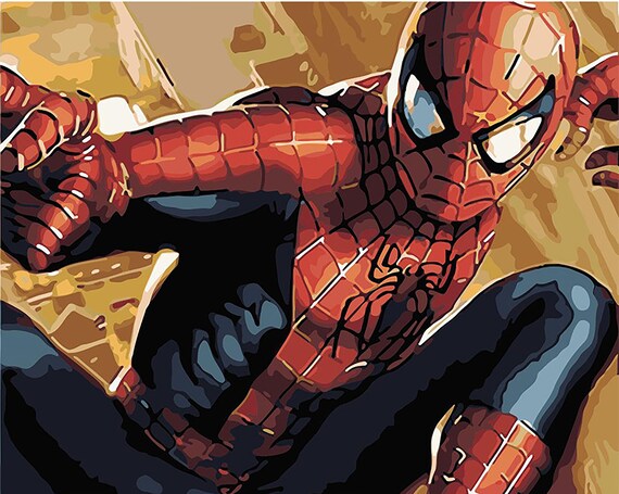 Spider-Man Paint By Number Marvel Painting Kit-paint by | Etsy