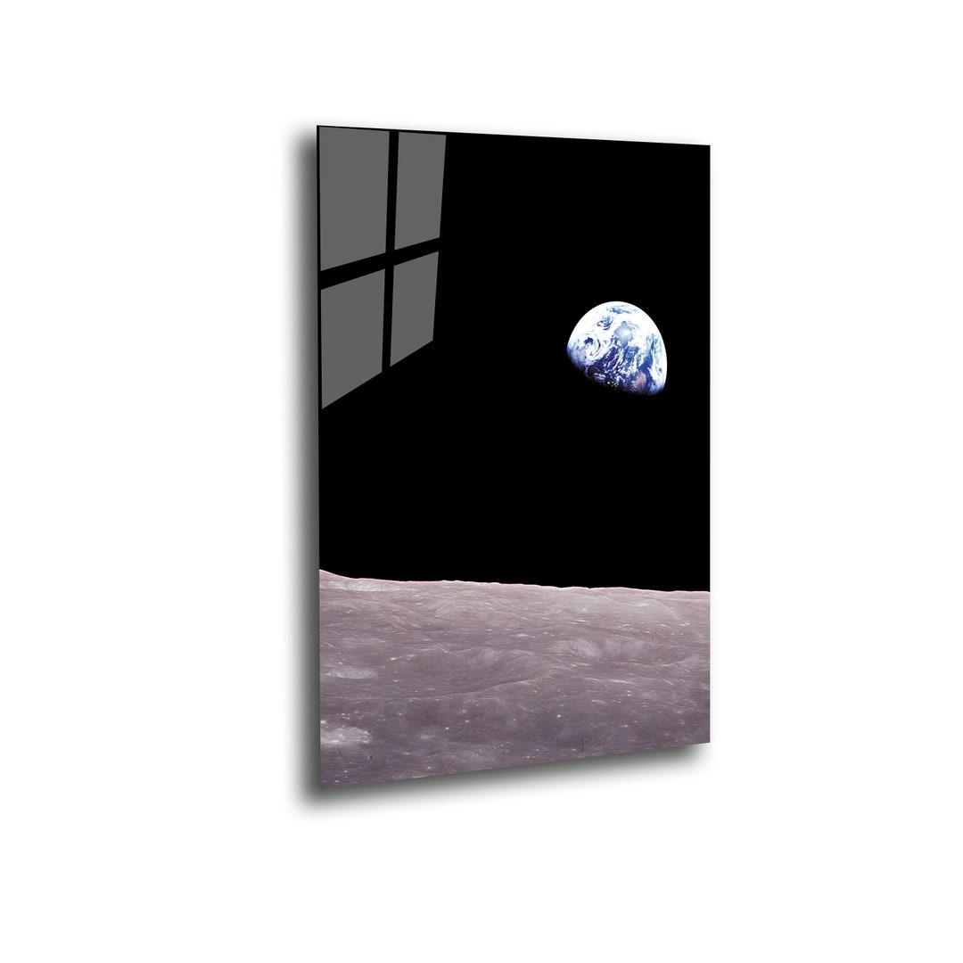 Earthrise Apollo 8 NASA Glass/poster Art, Image of Earth From Moons ...