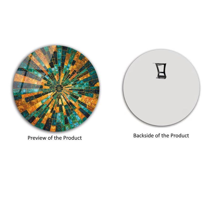 Stained Look Tempered Glass Wall Art, Round Abstract Decor - Etsy UK