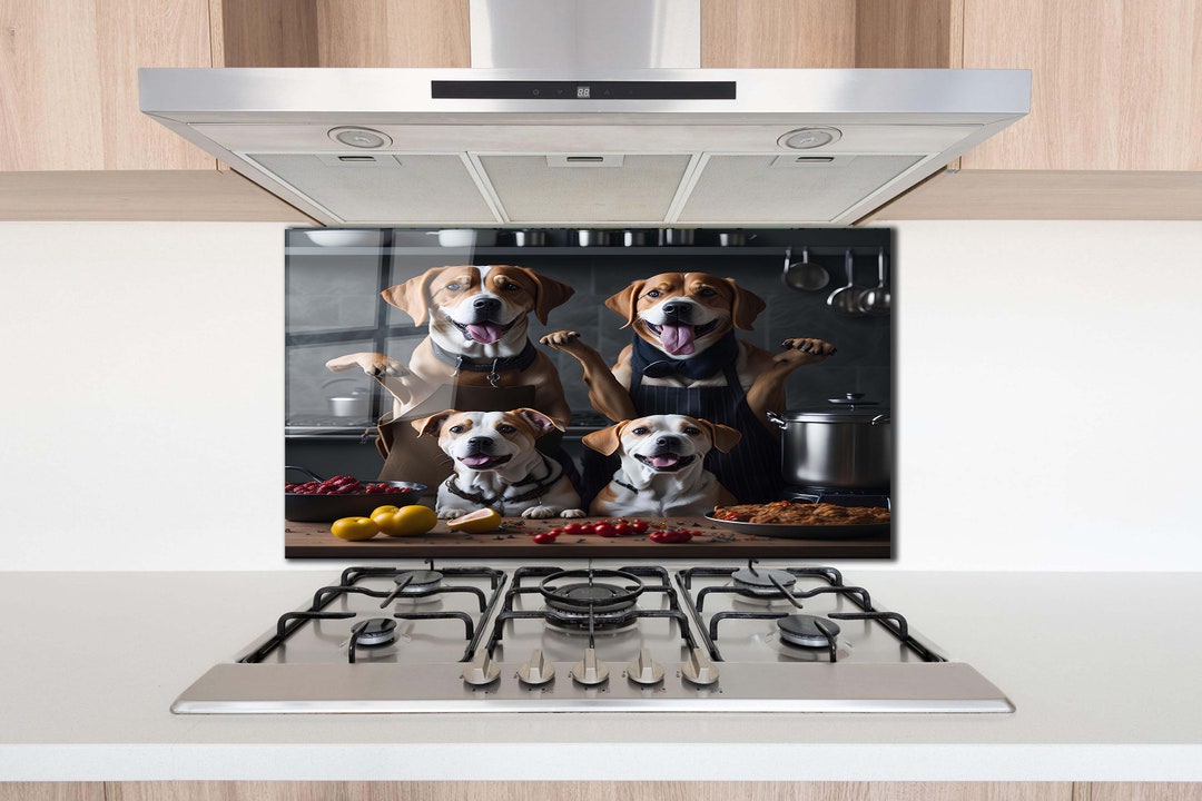 Glass Stove Top Cooker Terrier Dogs Kitchen Wall Decor for Gas - Etsy