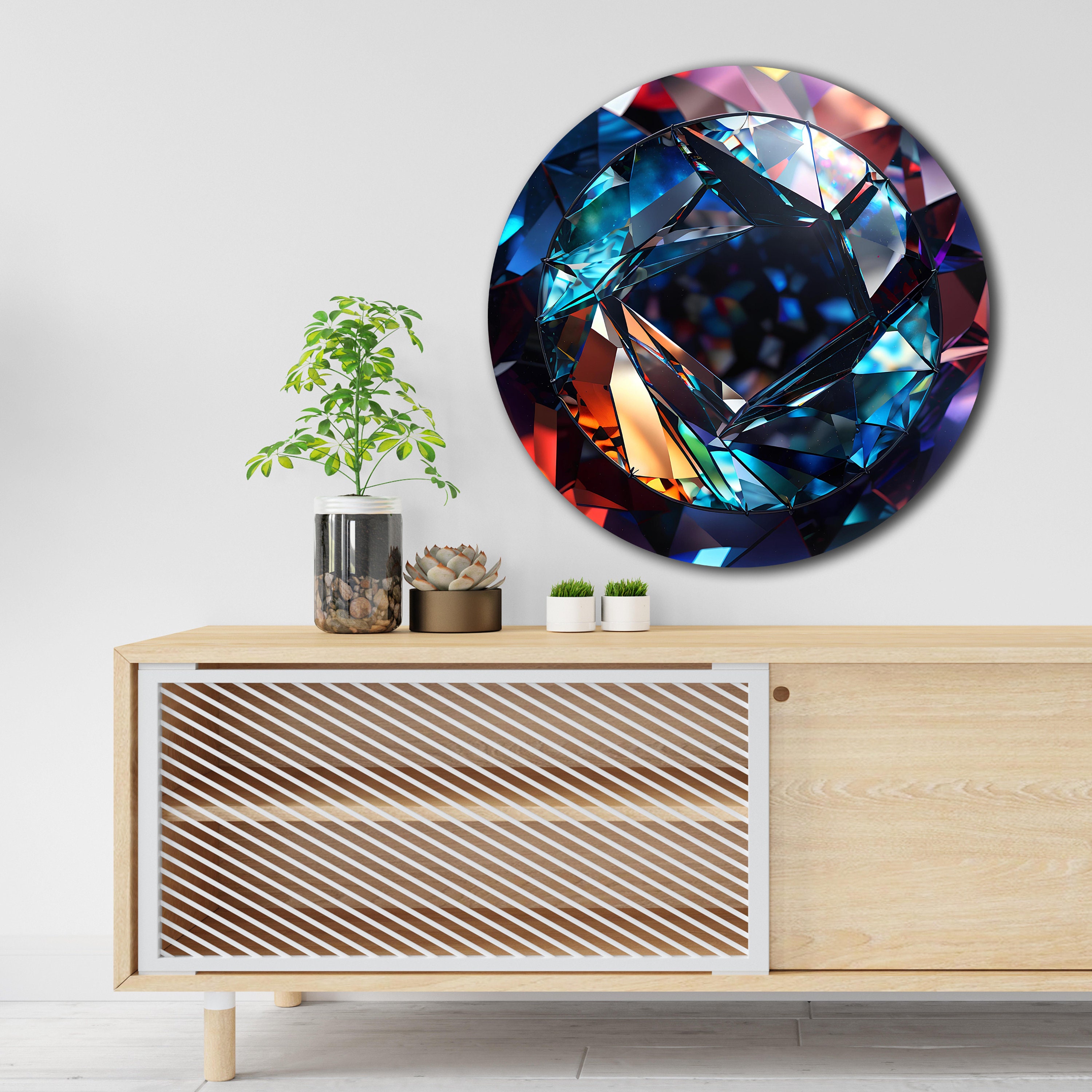Stained Tempered Glass Round Wall Art Decor Abstract Glass - Etsy
