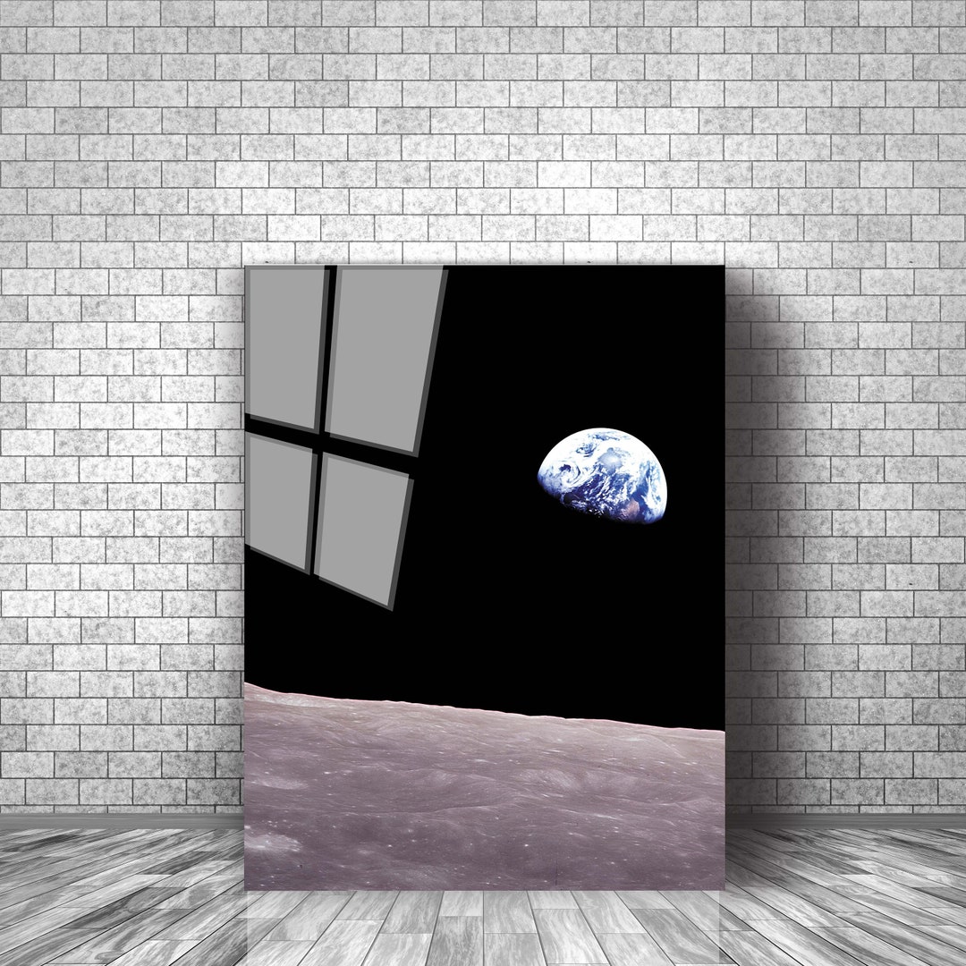 Earthrise Apollo 8 NASA Glass/poster Art Image of Earth From - Etsy