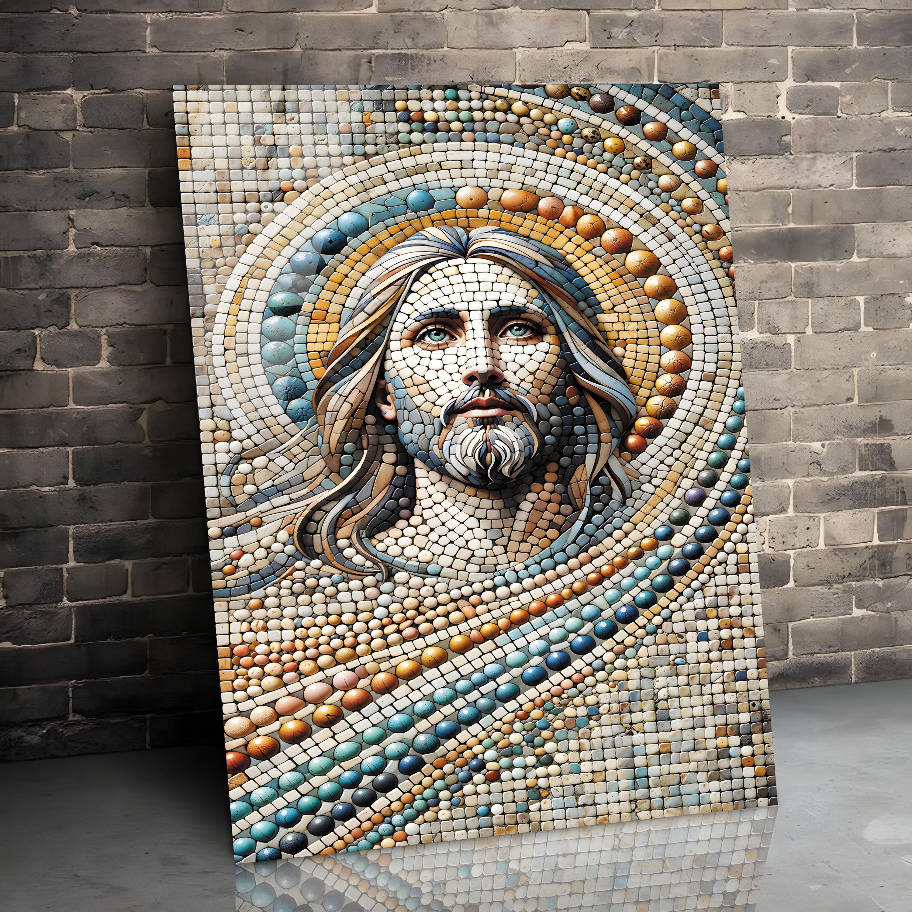 Jesus Glass Wall Art, Christian Home Decor, Mosaic Look - Etsy