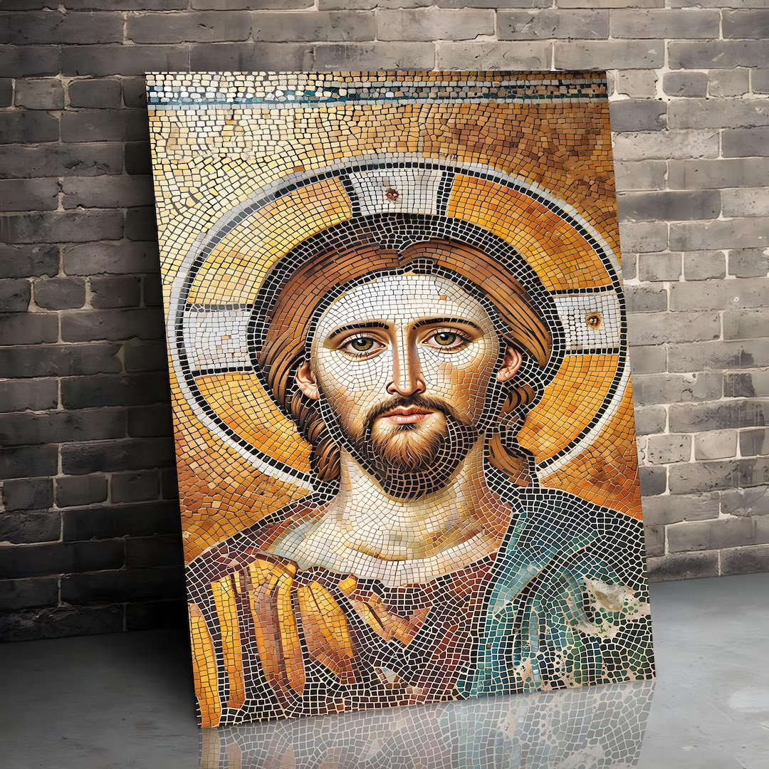 Mosaic Jesus Glass Wall Art, Christian Wall Decor, Jesus Stained Glass ...