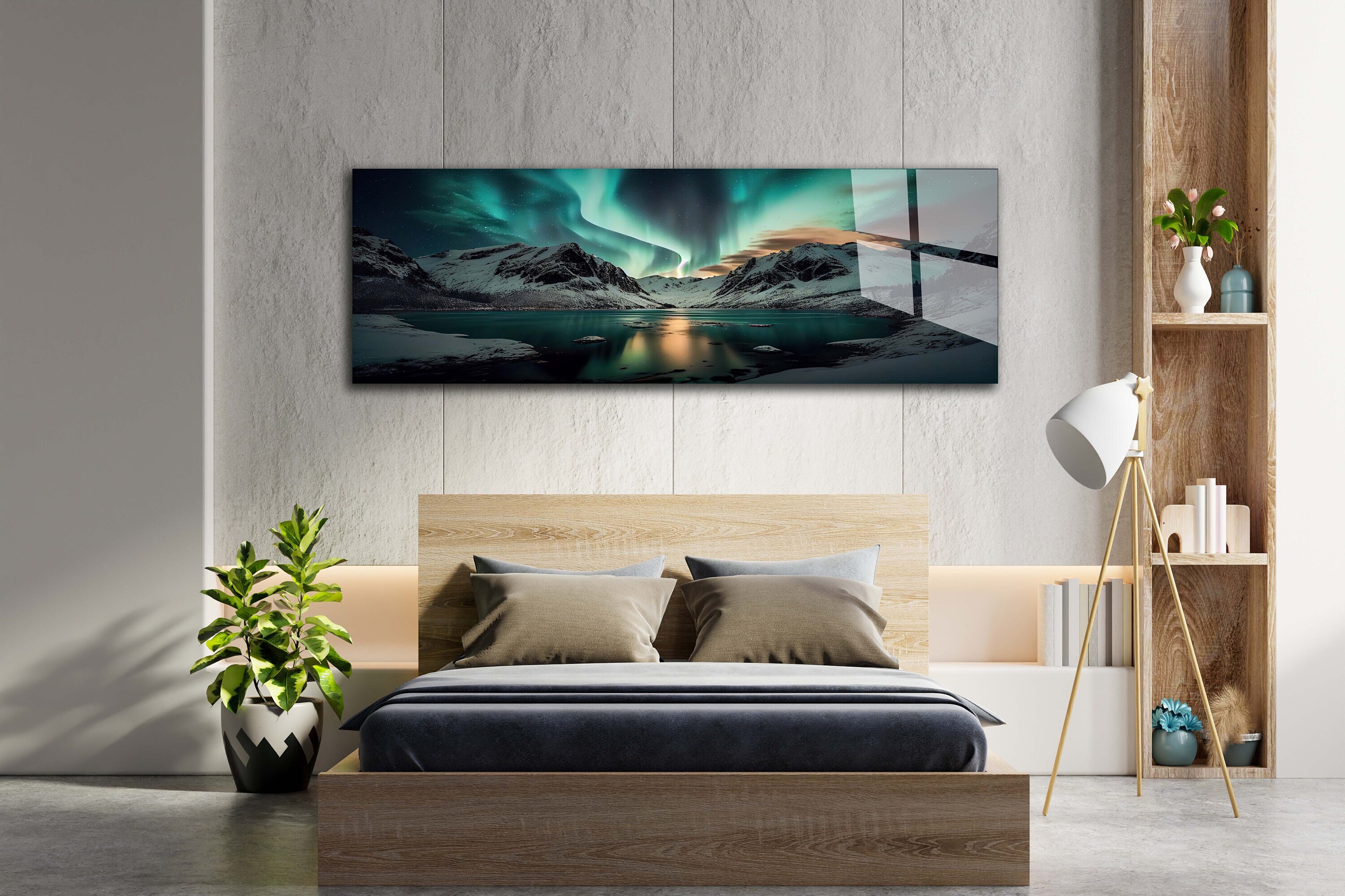 Aurora Borealis Tempered Glass Panoramic Wall Art - Etsy