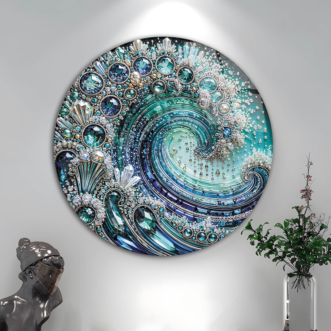 Tempered Glass Wall Art-round Wall Art Gift-circle Wall Art-tempered ...