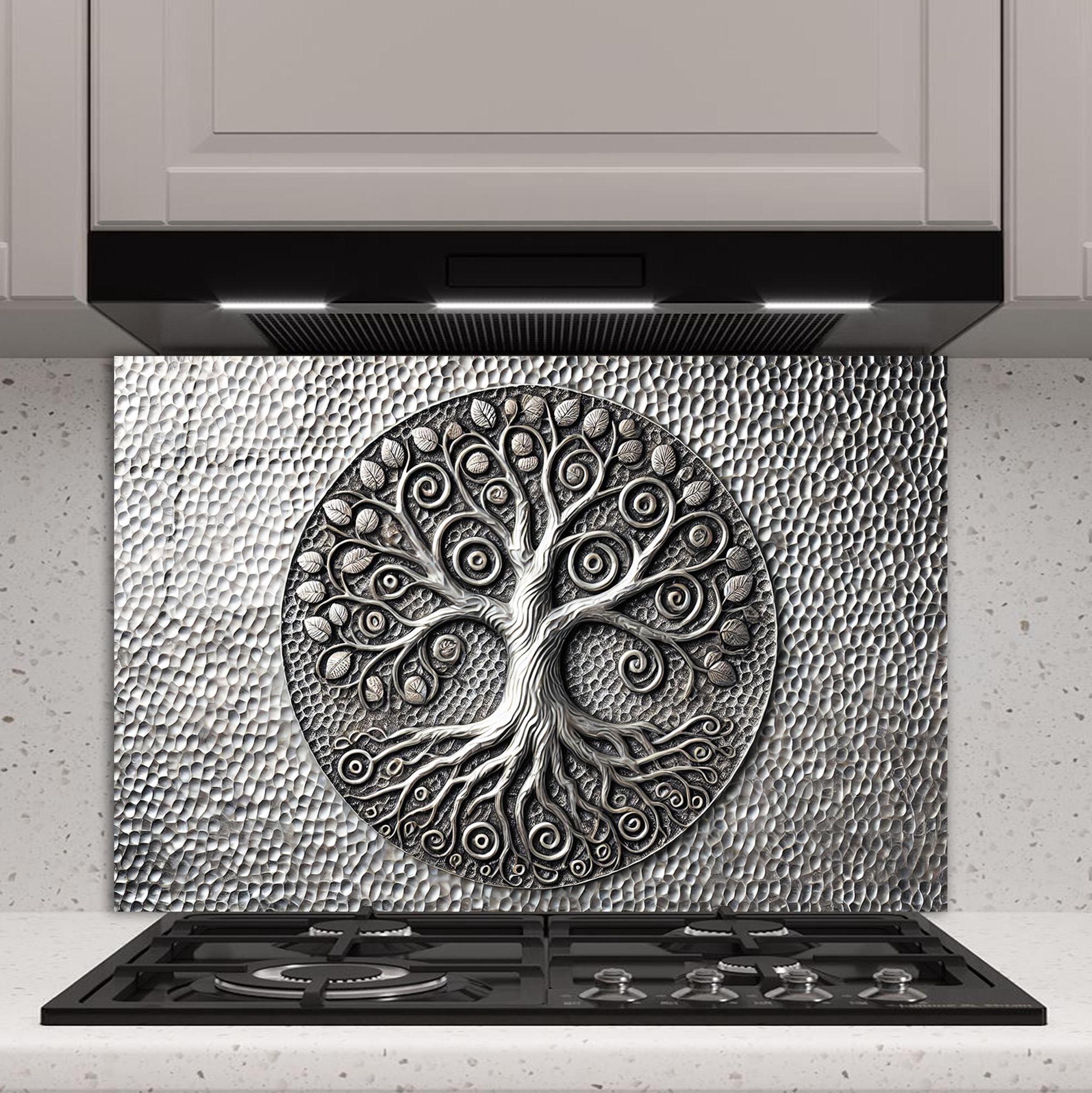 Tree of Life Tempered Glass Kitchen Backsplash, Heat-resistant Tile - Etsy