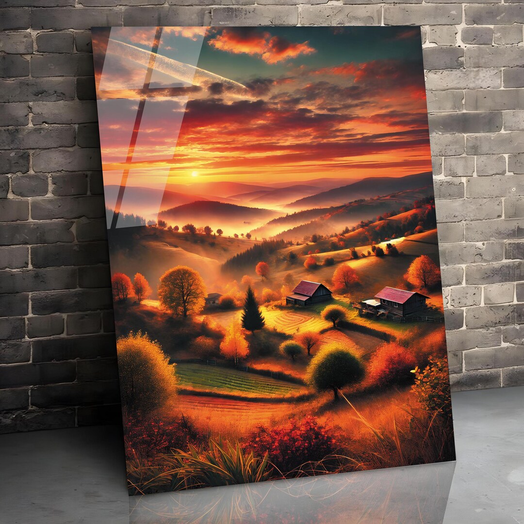 Glass Wall Art, Nature Landscape Wall Art, Tempered Glass Wall Art ...