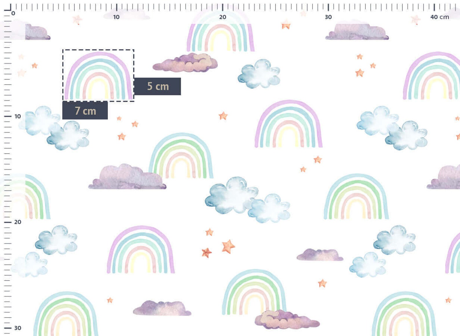 Pastel Rainbow With Clouds Printable