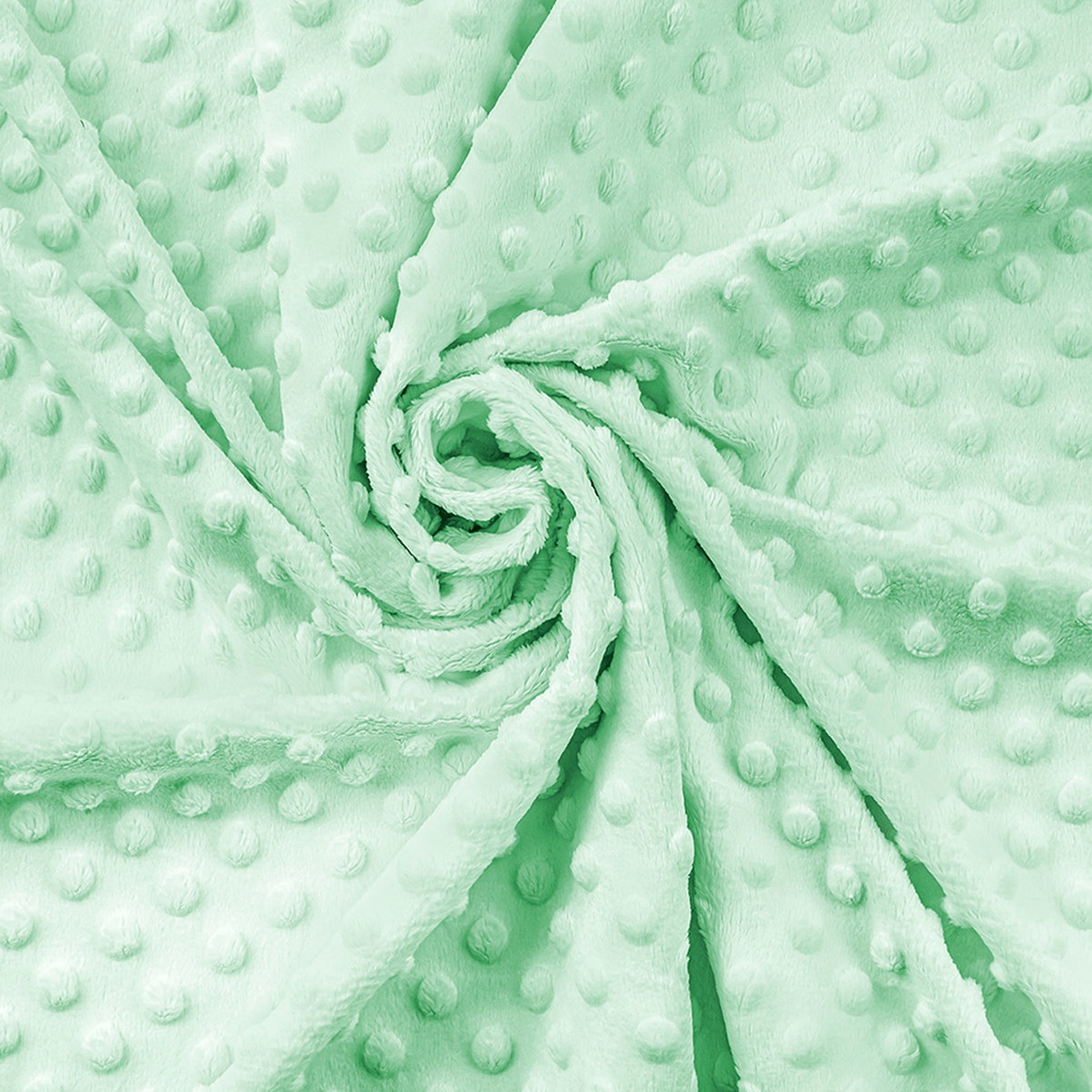 Supersoft Dimple Dots Mint Green Polyestr Fabric Sold per Metre or Half ...